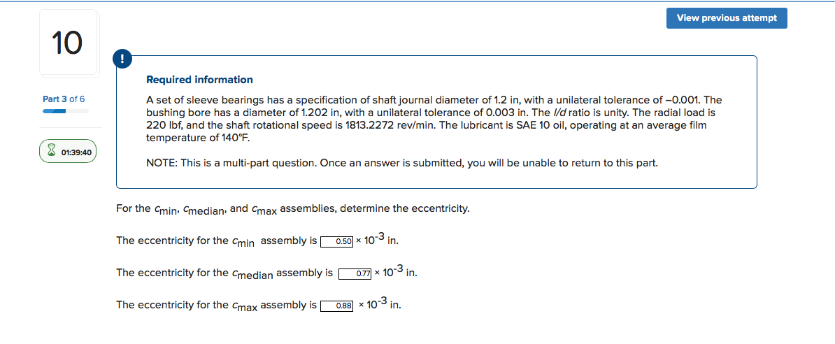 Solved View previous attempt Required information Part 3 of | Chegg.com