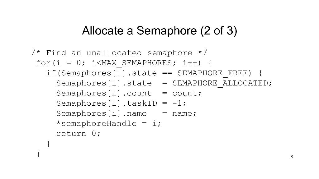Solved Objectives . Implement simple semaphores that allow | Chegg.com