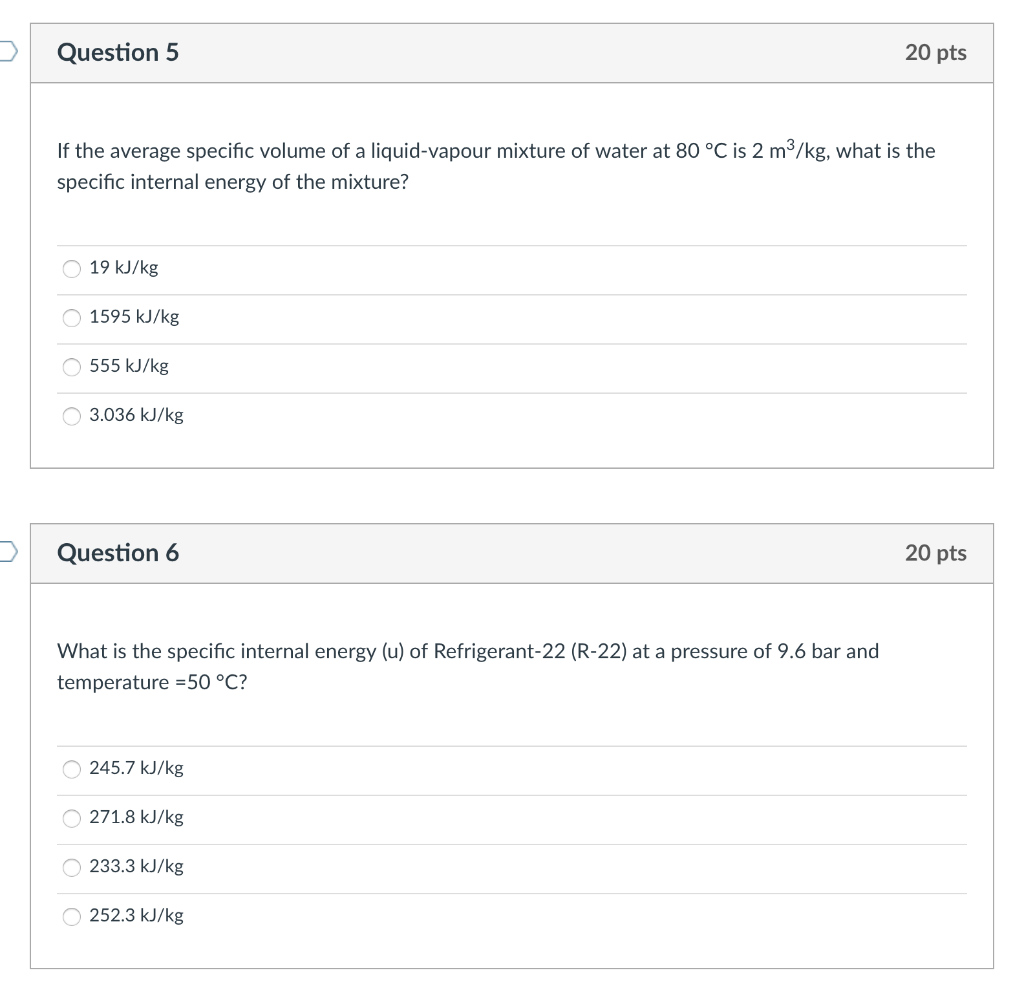 Solved 20 pts Question 5 If the average specific volume of a | Chegg.com