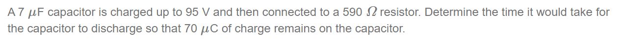 Solved A \\( 7 \\mu \\mathrm{F} \\) capacitor is charged up | Chegg.com