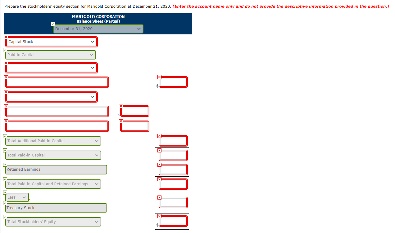 Solved Problem 13-02A a-c Marigold Corporation had the | Chegg.com