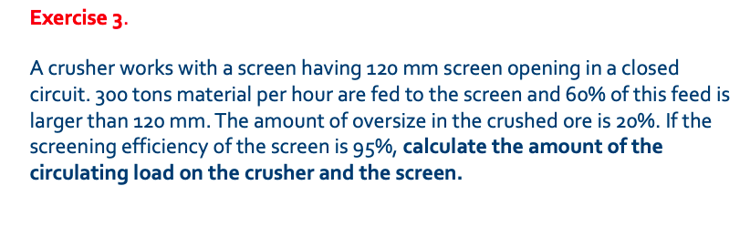 Solved Circulating Load Calculation Technische Hochschule | Chegg.com