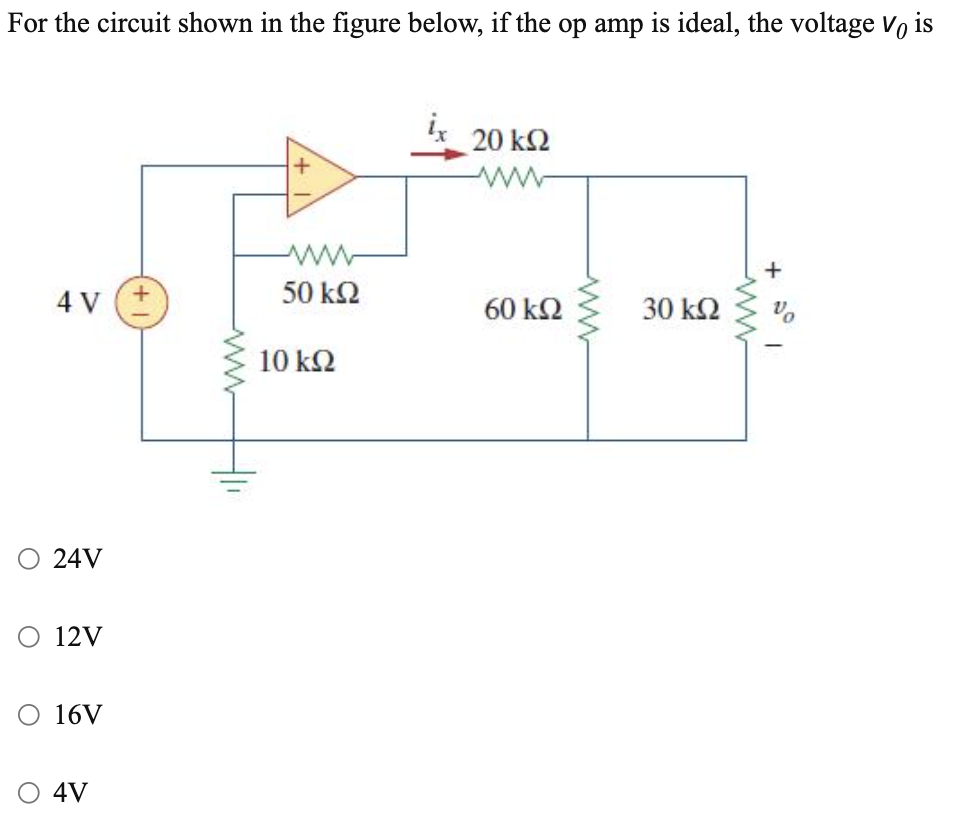 Solved For the circuit shown in the figure below, if the op | Chegg.com