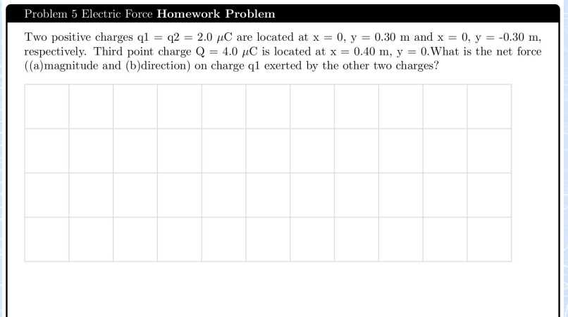 Solved Problem 5 ﻿Electric Force Homework ProblemTwo | Chegg.com