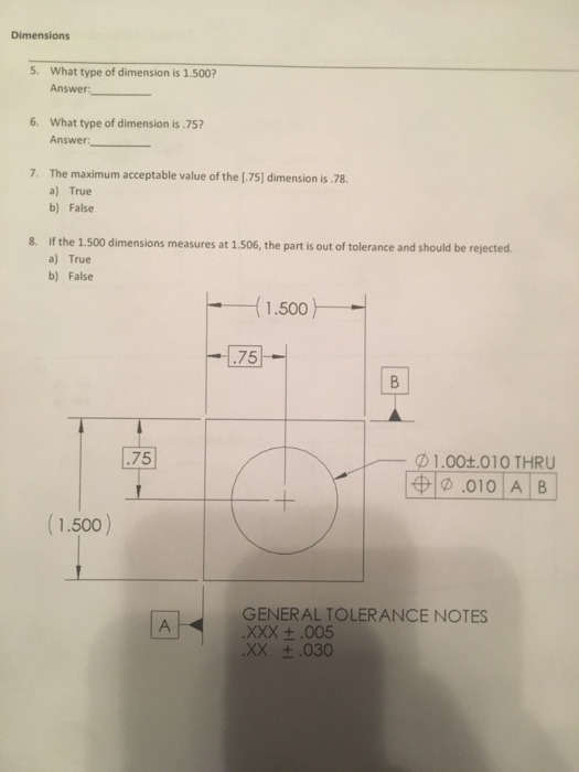 Solved 5. What type of dimension is 1.500? Answer 6. What | Chegg.com