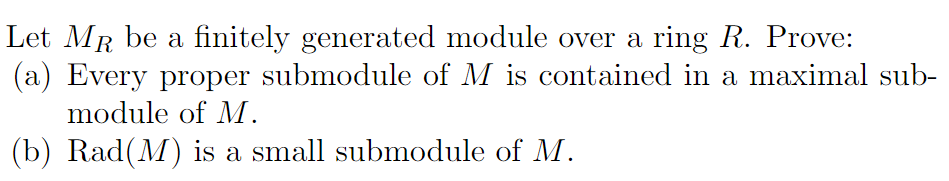 Solved Let Mr be a finitely generated module over a ring R. | Chegg.com
