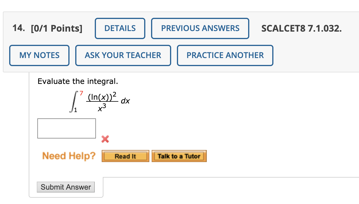 Solved 14. [0/1 Points] DETAILS PREVIOUS ANSWERS SCALCET8 | Chegg.com