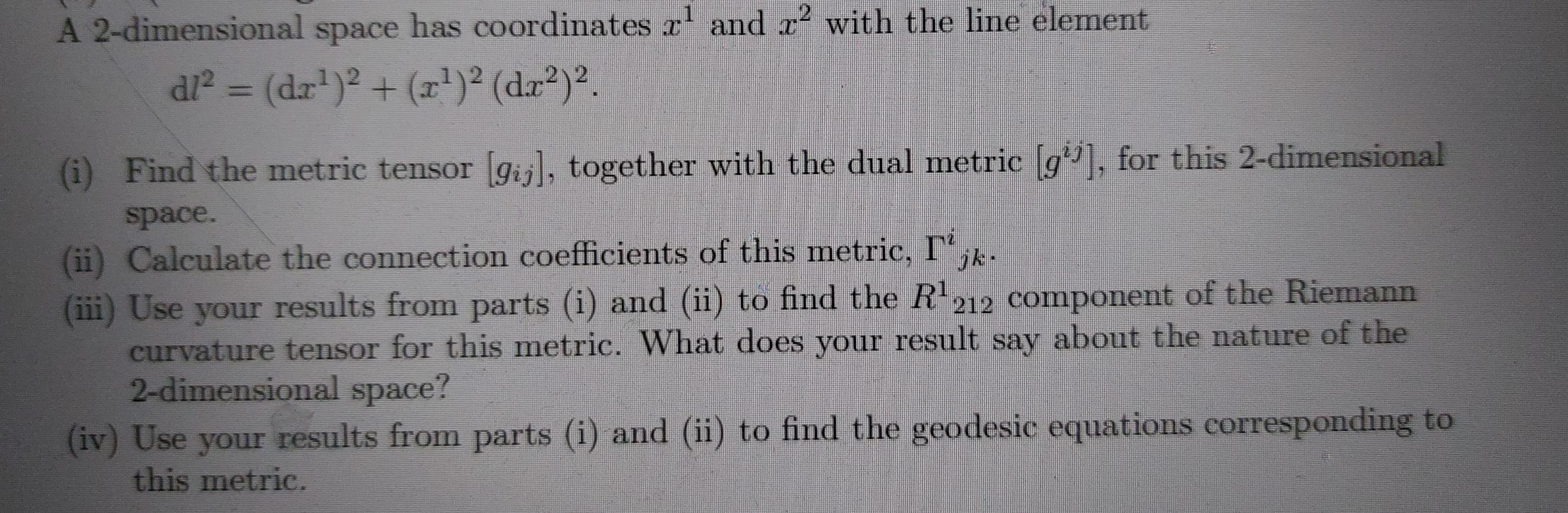 Solved A 2-dimensional space has coordinates x1 and x2 with | Chegg.com