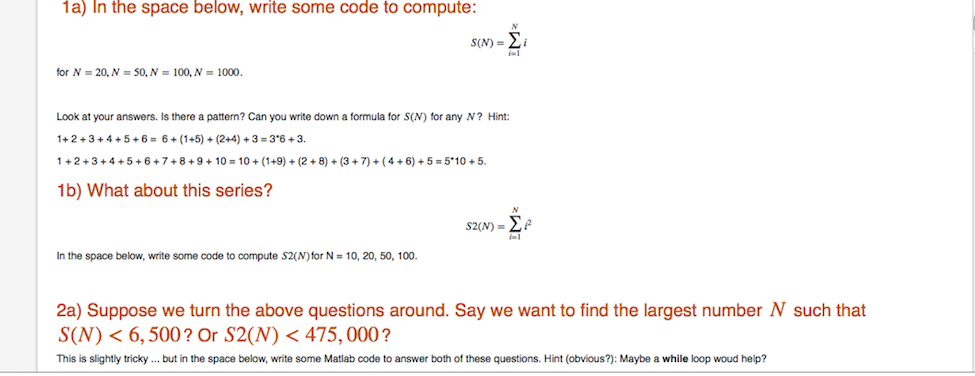 1a) In the space below, write some code to compute: | Chegg.com