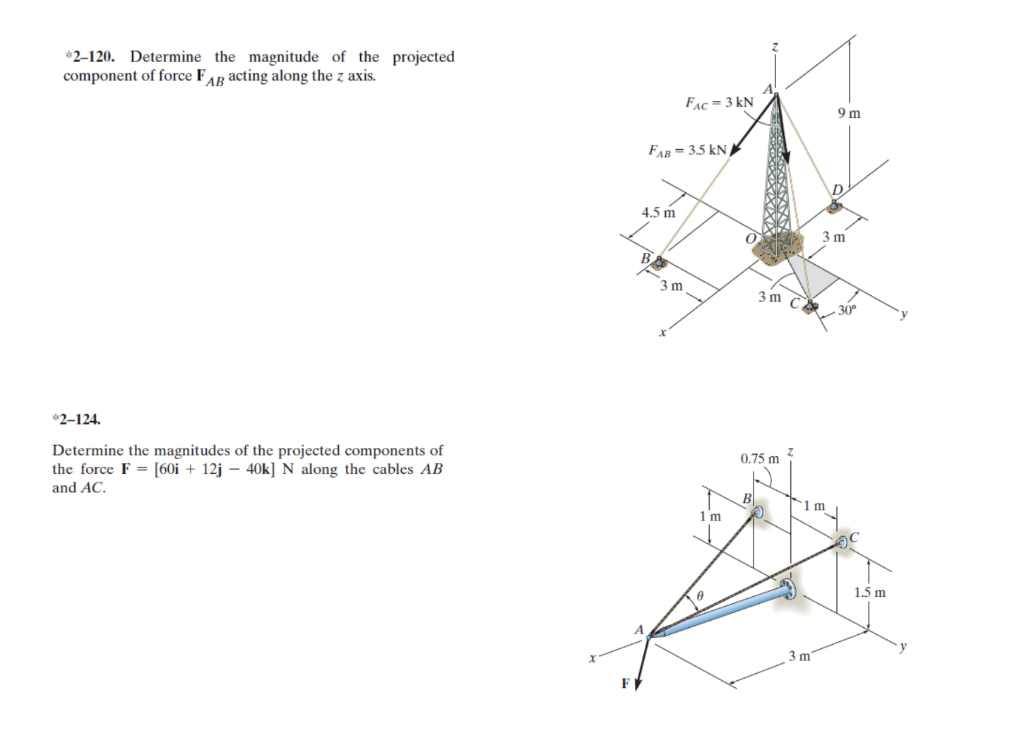 Solved 2 120 Determine The Magnitude Of The Projected