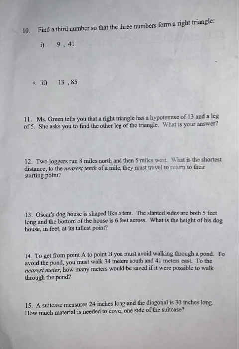 Solved 10. Find a third number so that the three numbers | Chegg.com