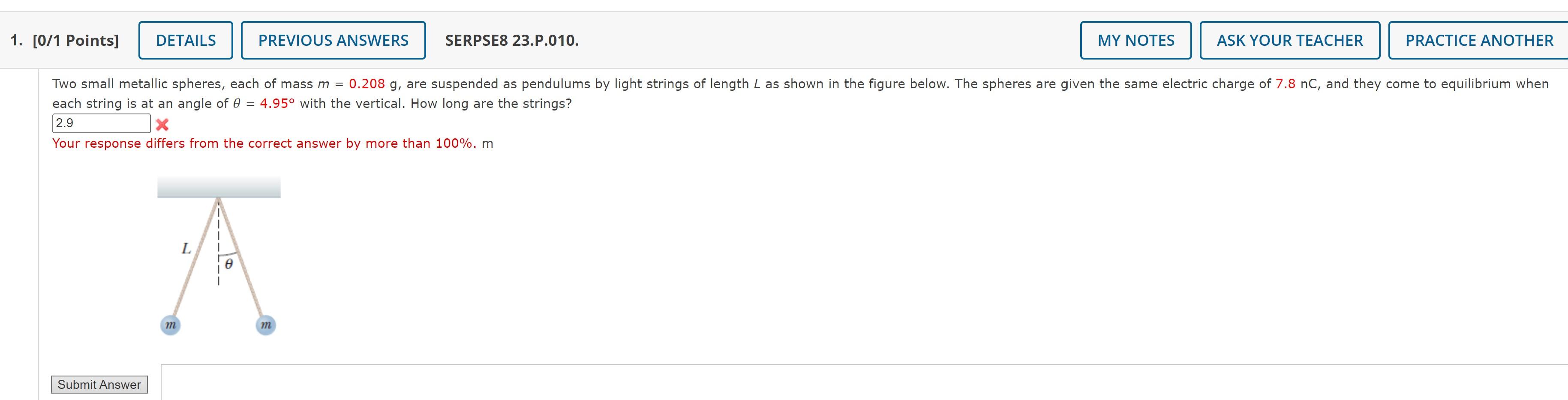 Solved each string is at an angle of θ=4.95∘ with the | Chegg.com