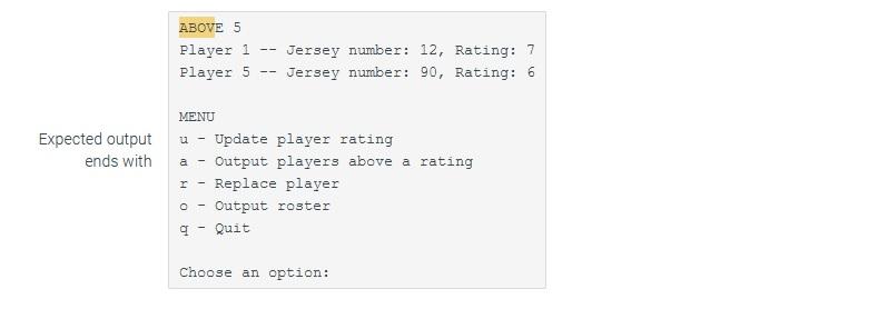 Solved 8.14 LAB*: Program: Soccer team roster This program | Chegg.com