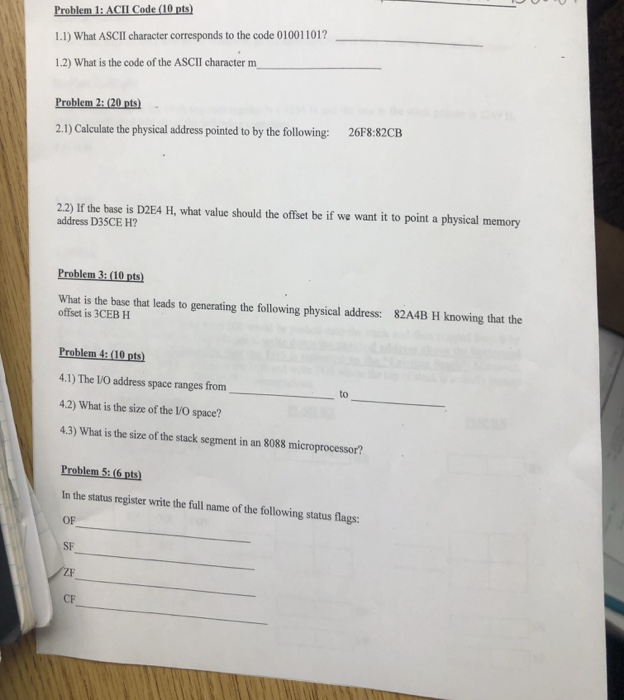 Solved Problem 1: ACII Code (10 pts) 1.1) What ASCII | Chegg.com