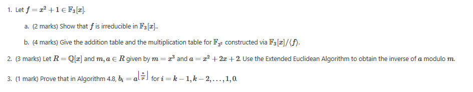 ALGORITHM 4.8 Repeated squaring. Input: a R, where is | Chegg.com