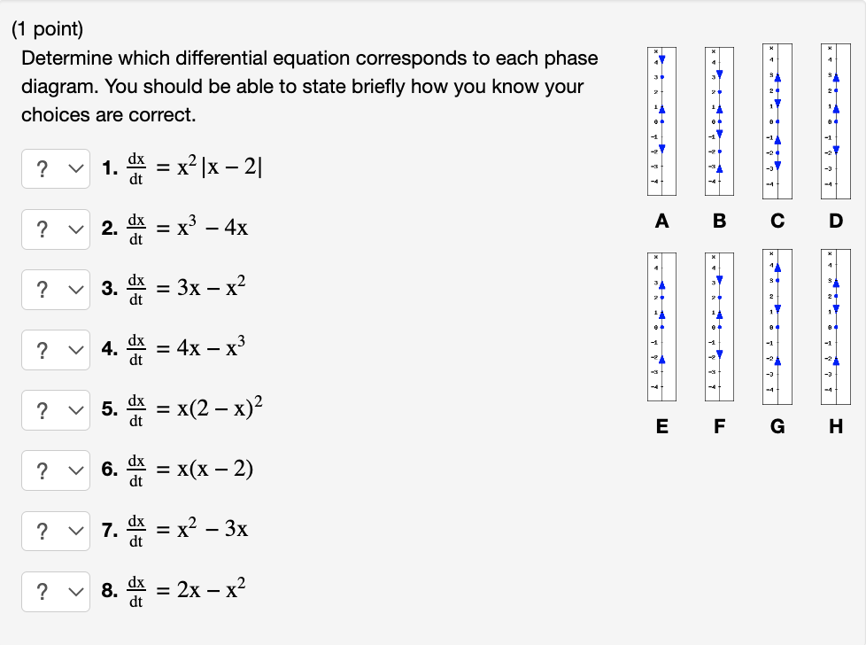 [Solved]: 5 (1 point) Determine which differential equation