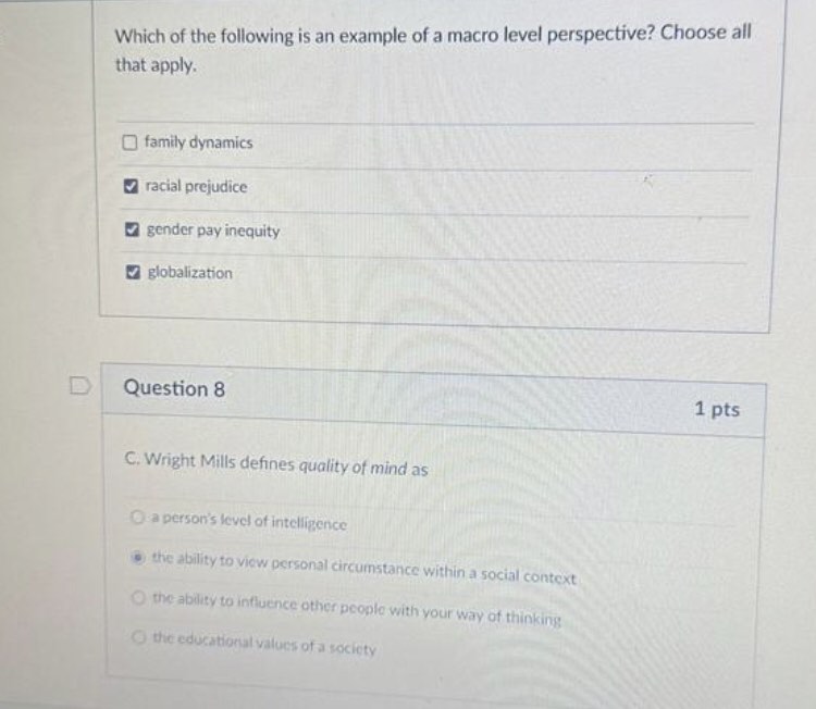 Which of the following is an example of a macro level | Chegg.com