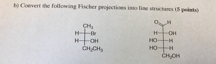 Solved b) Convert the following Fischer projections into | Chegg.com