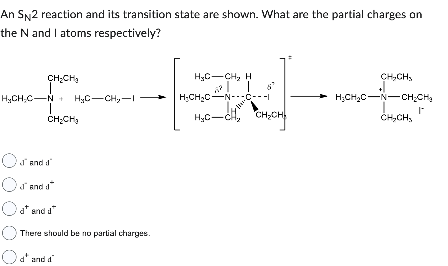 Solved An SN2 reaction and its transition state are shown. | Chegg.com