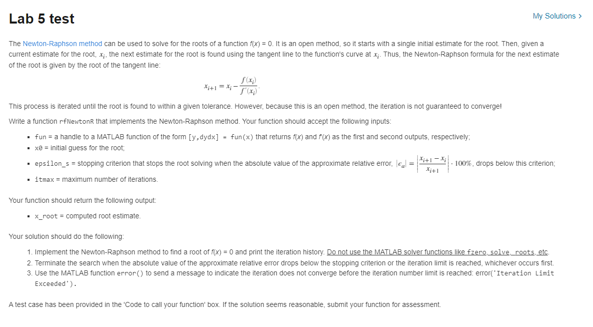 Solved The Newton-Raphson method can be used to solve for | Chegg.com