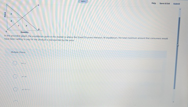 Solved Help Save In the provided graph, the equilibrium | Chegg.com