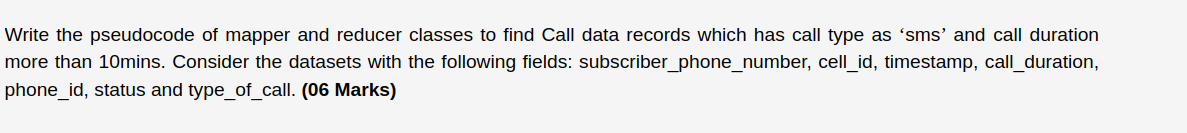 Solved Write the pseudocode of mapper and reducer classes to | Chegg.com