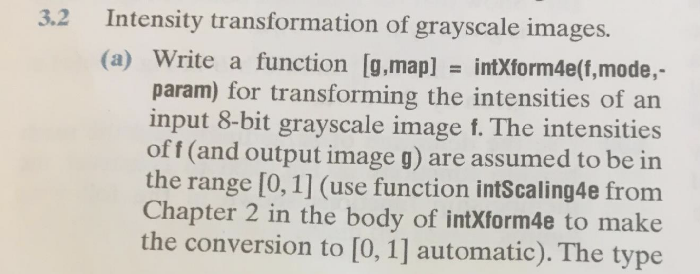 Solved 3.2 Intensity transformation of grayscale images. (a) | Chegg.com