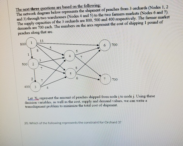 Solved The next three questions are based on the following: | Chegg.com Solved The next three questions are based on the following: | Chegg.com