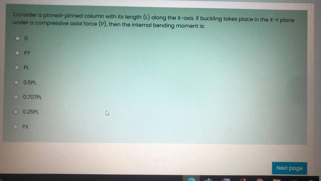 Solved Consider a pinned-pinned column with its length (L) | Chegg.com