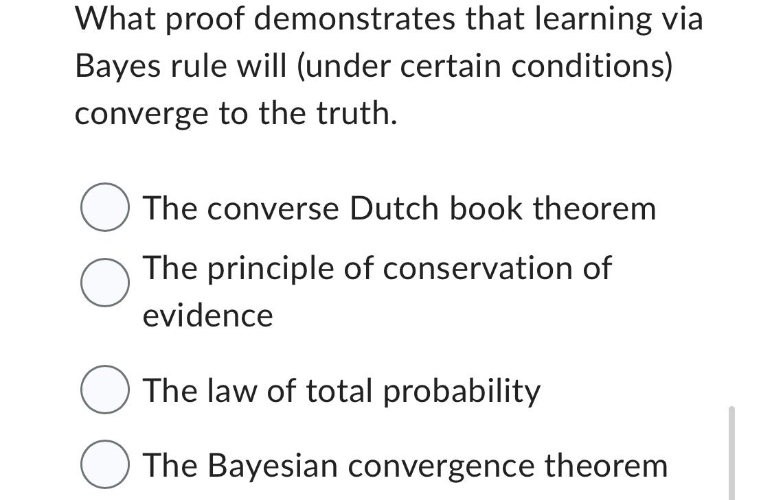 What proof demonstrates that learning via Bayes rule | Chegg.com