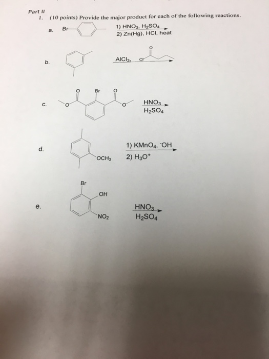 Solved Provide the major product for each of the following | Chegg.com
