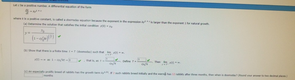 Solved Let c be a positive number. A differential equation | Chegg.com