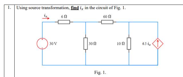 Solved Using source transformation, find ix in ﻿the circuit | Chegg.com