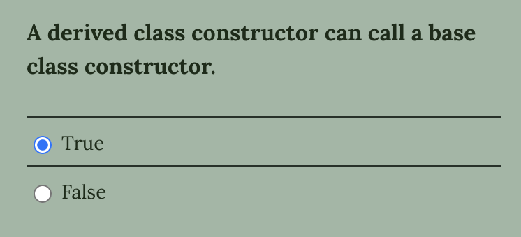 Solved A Derived Class Constructor Can Call A Baseclass 5976
