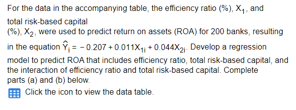 For the data in the accompanying table, the | Chegg.com