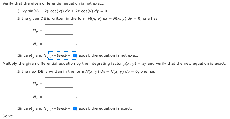 Solved Find the value of k so that the given differential | Chegg.com
