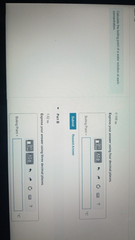 Solved Calculate the boiling point of a water solution at | Chegg.com