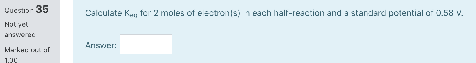 Solved Question 32 Calculate Eº from the table of standard | Chegg.com