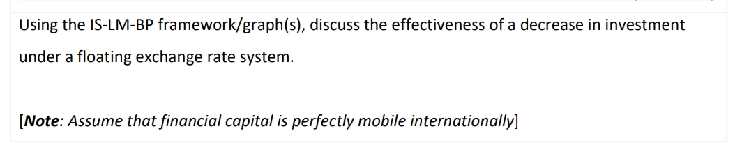 Solved Using the IS-LM-BP framework/graph(s), discuss the | Chegg.com