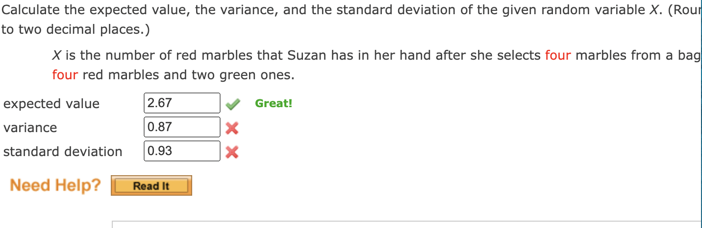 Solved Calculate the expected value, the variance, and the | Chegg.com