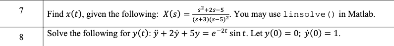 Solved If you know how to use linsolve() in Matlab for these | Chegg.com