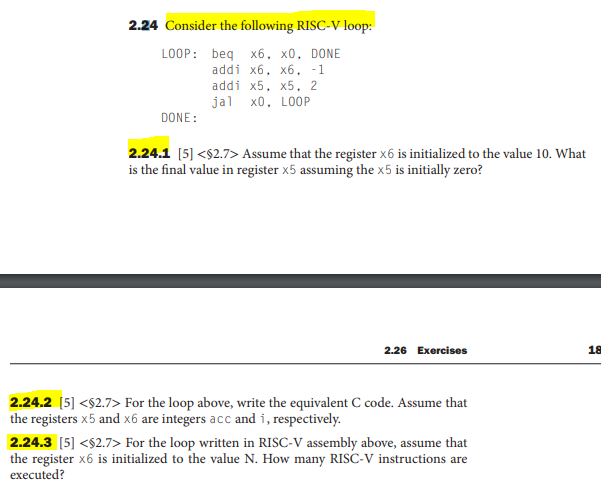 Solved 224 Consider The Following Risc V Loop Loop Beq 4895