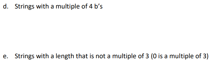 Solved Draw deterministic finite acceptors for the following | Chegg.com