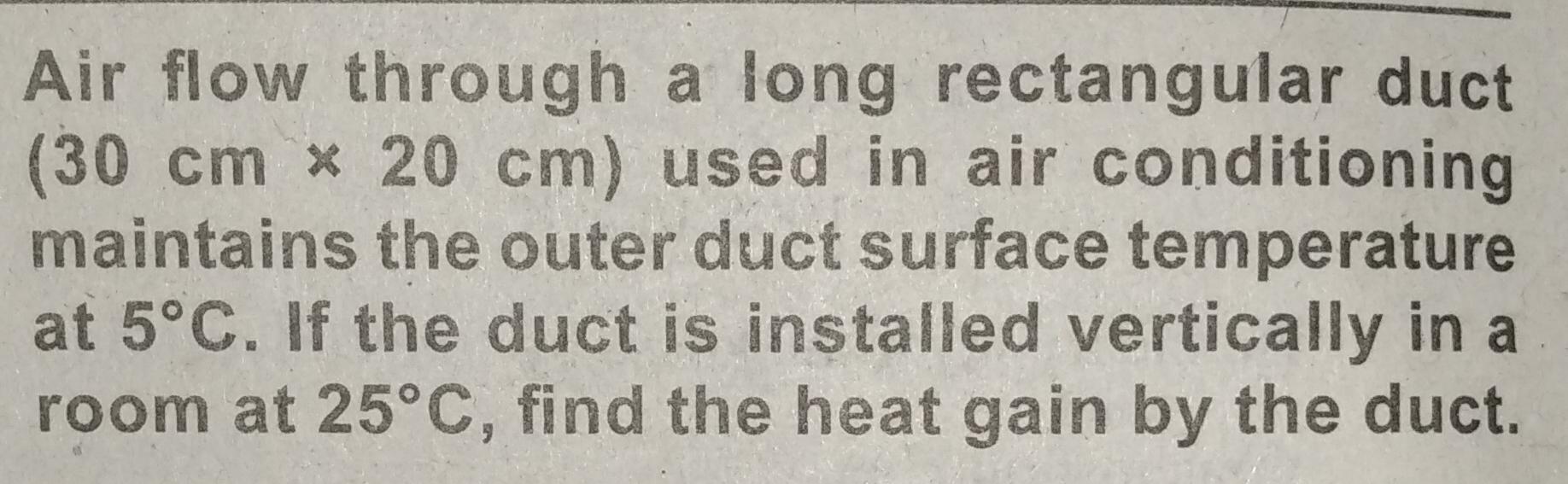 Solved Air flow through a long rectangular duct (30 cm x 20 | Chegg.com