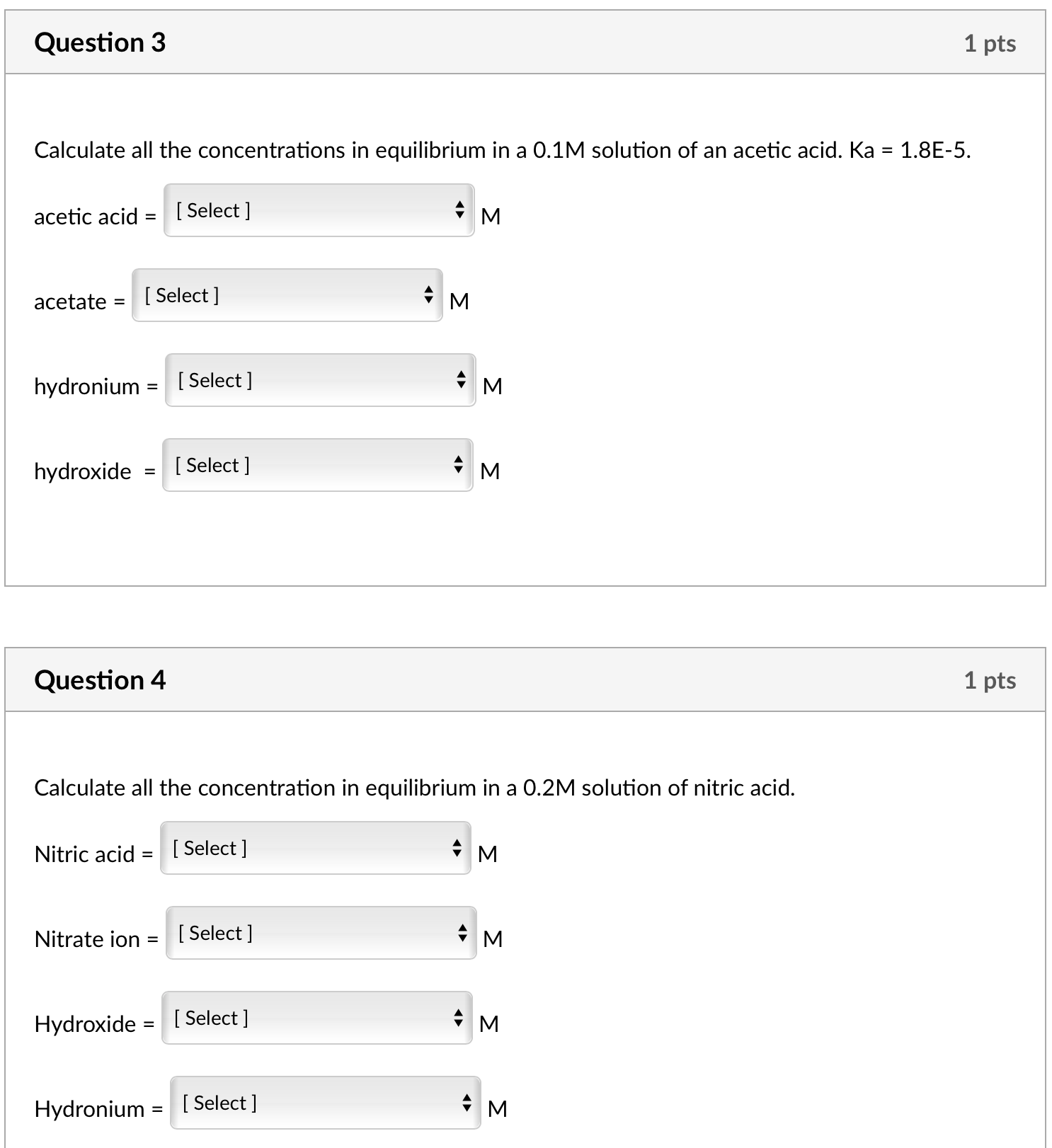 Solved Calculate all the concentrations in equilibrium in a | Chegg.com