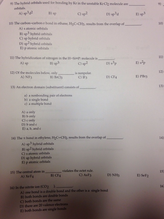 Solved which hybrid orbitals are used for bonding by Kr in | Chegg.com