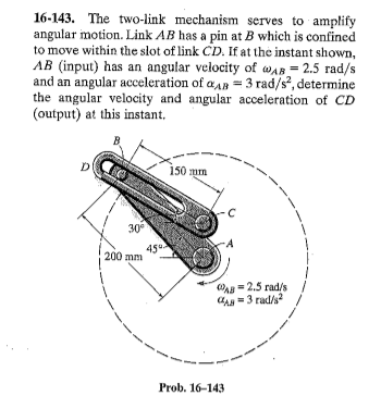 Solved 16-143. The two-link mechanism serves to amplify | Chegg.com