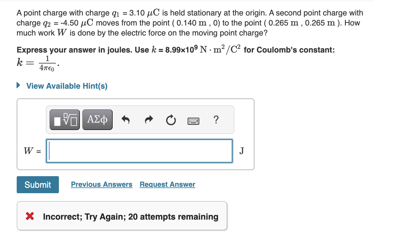 Solved A point charge with charge q1=3.10μC ﻿is held | Chegg.com