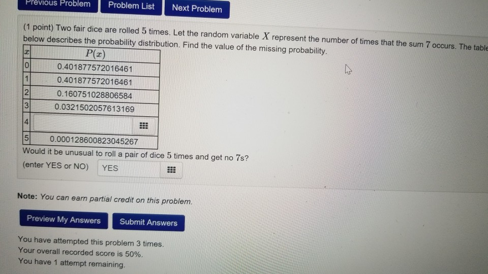 Solved Previous Problem Problem List Next Problem 1 Point 0763