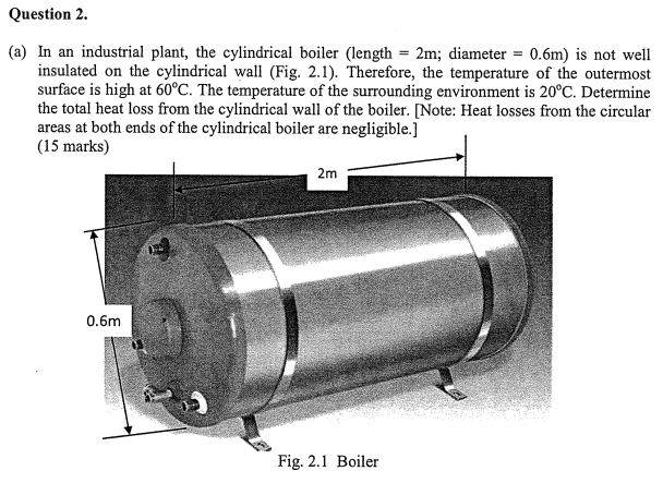 (a) In an industrial plant, the cylindrical boiler | Chegg.com